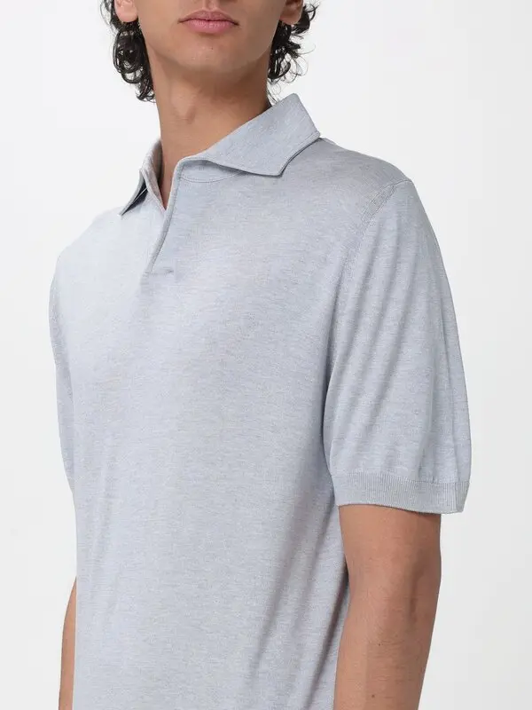 LARDINI Knit Polo Shirt - Blue