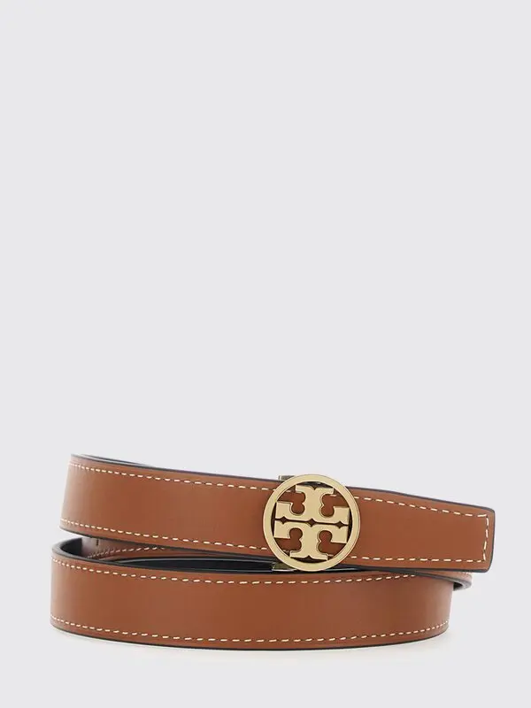 Tory Burch Reversible Calfskin Leather Belt With Double T Buckle - Black
