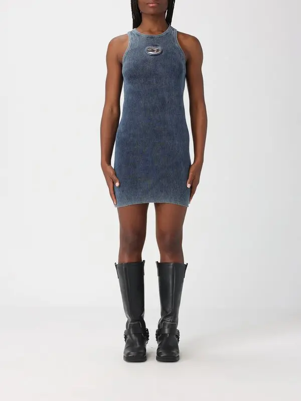 DIESEL® Cotton Mini Dress - Blue
