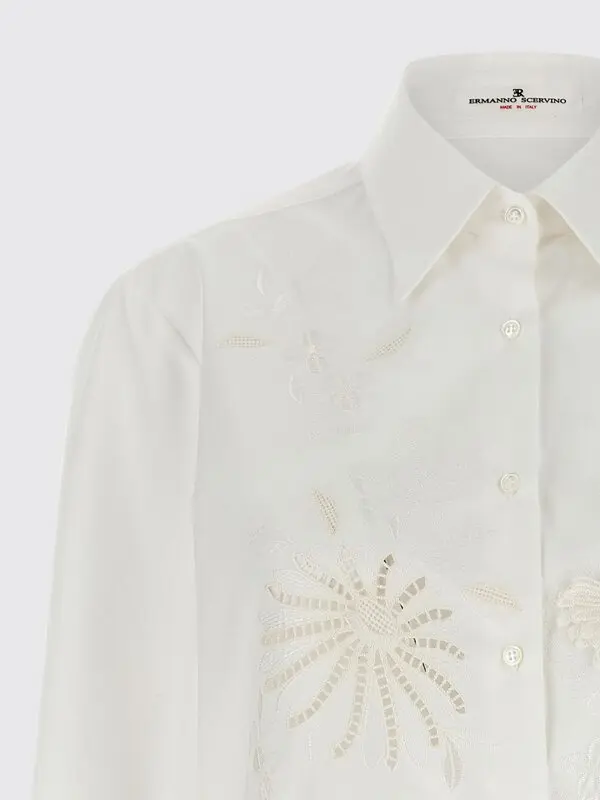Ermanno Scervino Cotton Shirt With Lace Inserts
