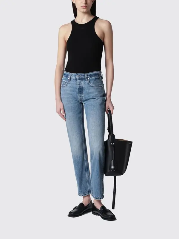 ANINE BING Cotton Denim Straight Jeans