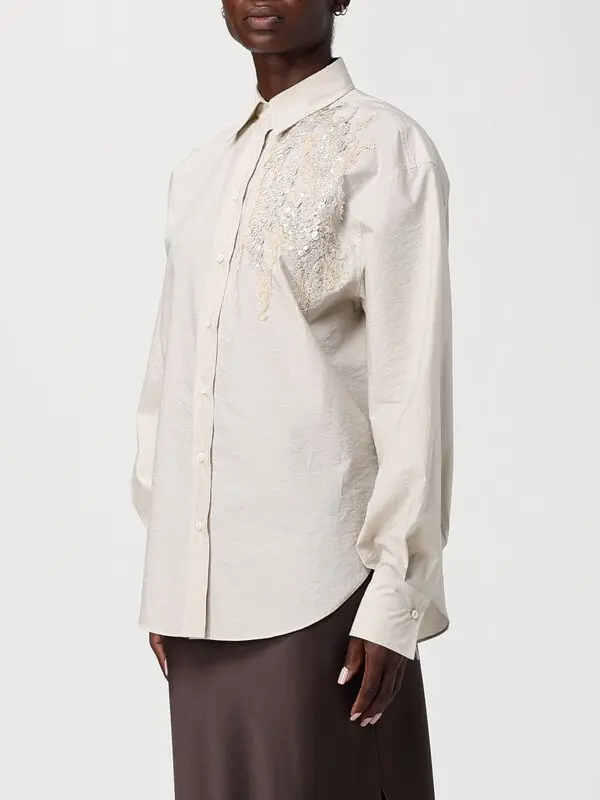 Brunello Cucinelli Cotton Blend Shirt With Sequins