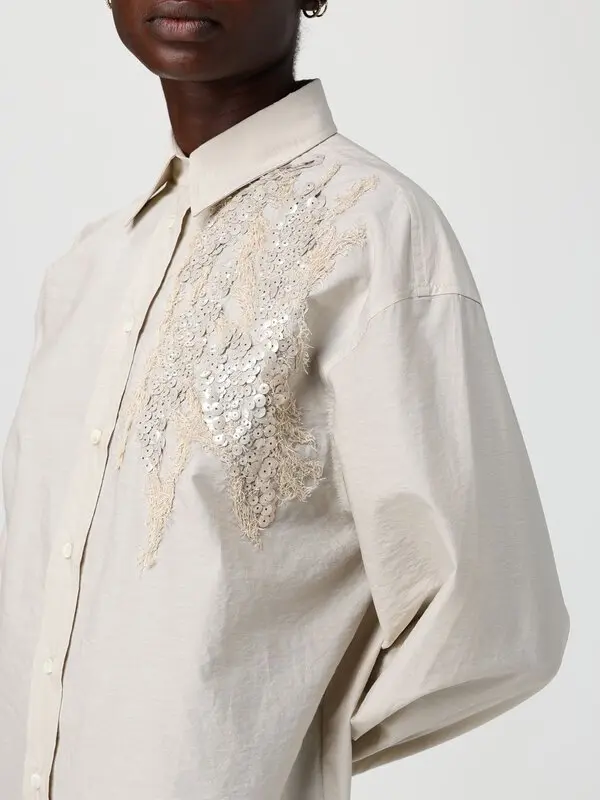 Brunello Cucinelli Cotton Blend Shirt With Sequins