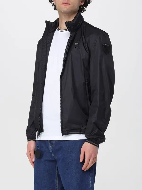 BLAUER. Bomber Jacket With High Collar And Zip Closure - Black