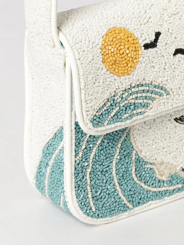Staud Tommy Shoulder Bag With All-over Beaded Graphic Embroidery