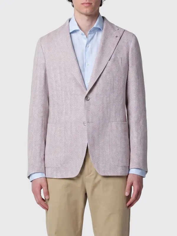 Tagliatore Single-breasted Chevron Wool And Silk-blend Blazer
