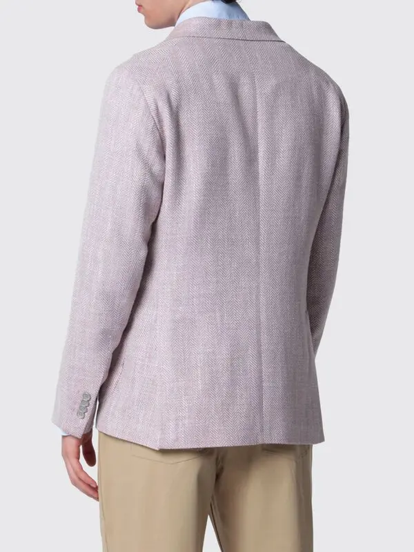 Tagliatore Single-breasted Chevron Wool And Silk-blend Blazer