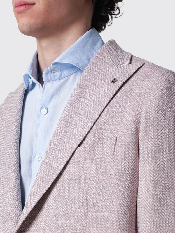 Tagliatore Single-breasted Chevron Wool And Silk-blend Blazer