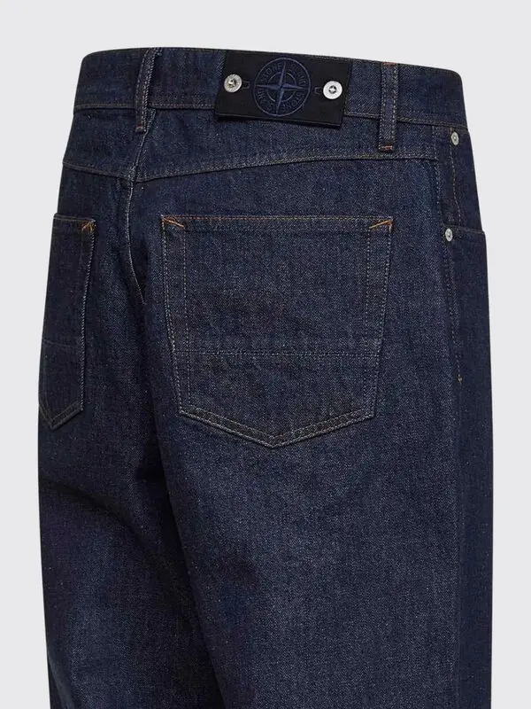 Stone Island Straight Cotton Jeans - Blue