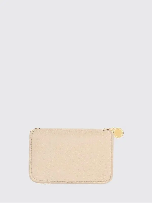 Stella McCartney Falabella Crackled Synthetic Suede Wallet - Beige