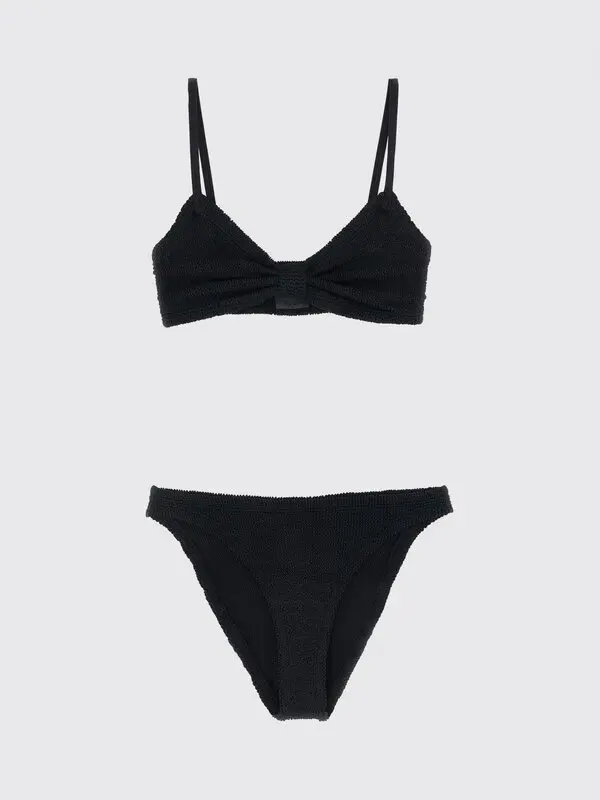 Hunza G Crinkle Triangle Bikini With Thin Straps And Mid-rise Bottoms