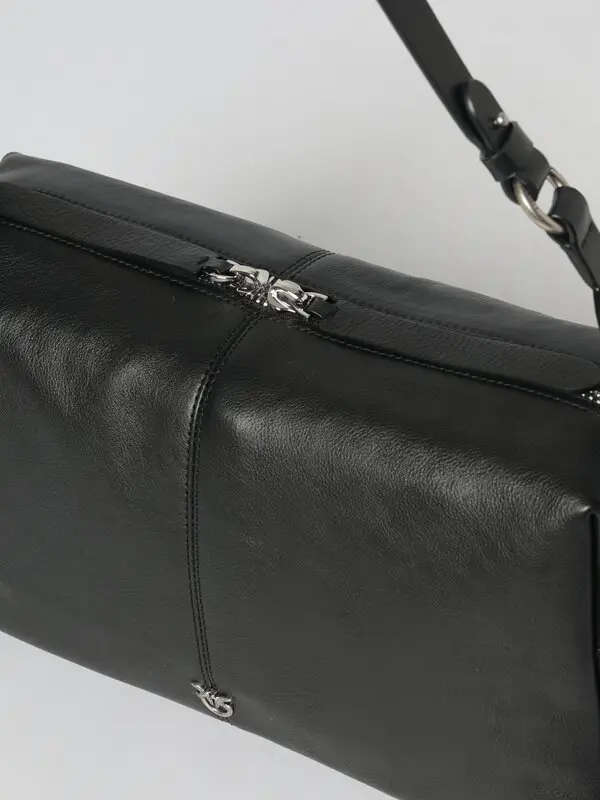Pinko Keeper Leather Shoulder Bag - Black