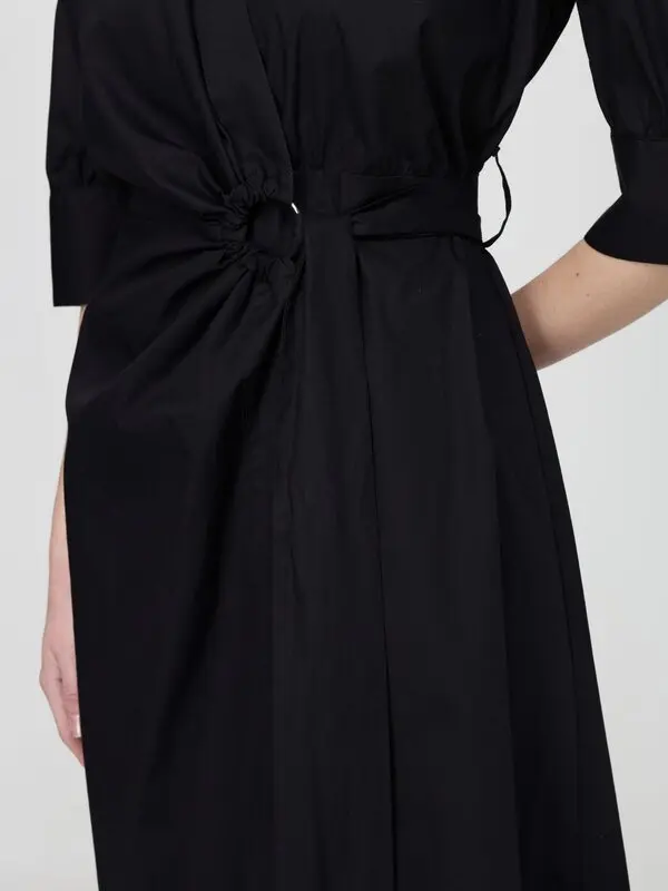 Pinko Midi Wrap Dress With Ring Detail - Black