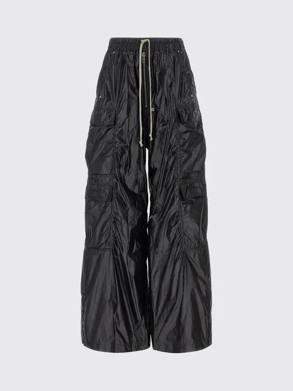 Rick Owens Crinkled Nylon Drawstring High-waisted Cargo Pants - Black