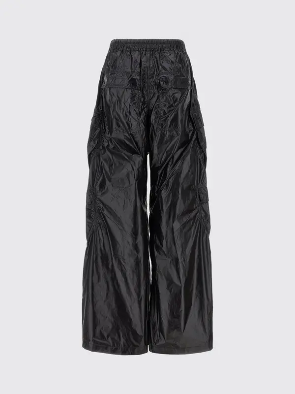 Rick Owens Crinkled Nylon Drawstring High-waisted Cargo Pants - Black