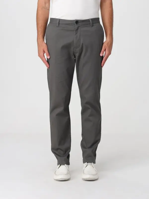 Armani Exchange Slim Fit Stretch Cotton Chino Pants With American Pockets - Grey