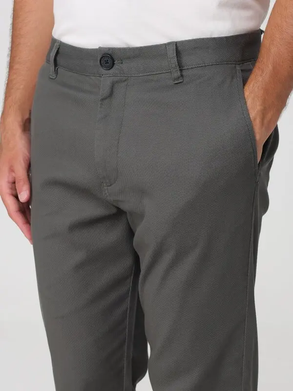 Armani Exchange Slim Fit Stretch Cotton Chino Pants With American Pockets - Grey