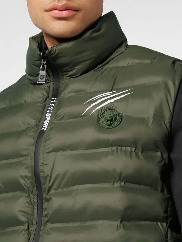 PLEIN SPORT Padded Quilted Nylon Vest - Green