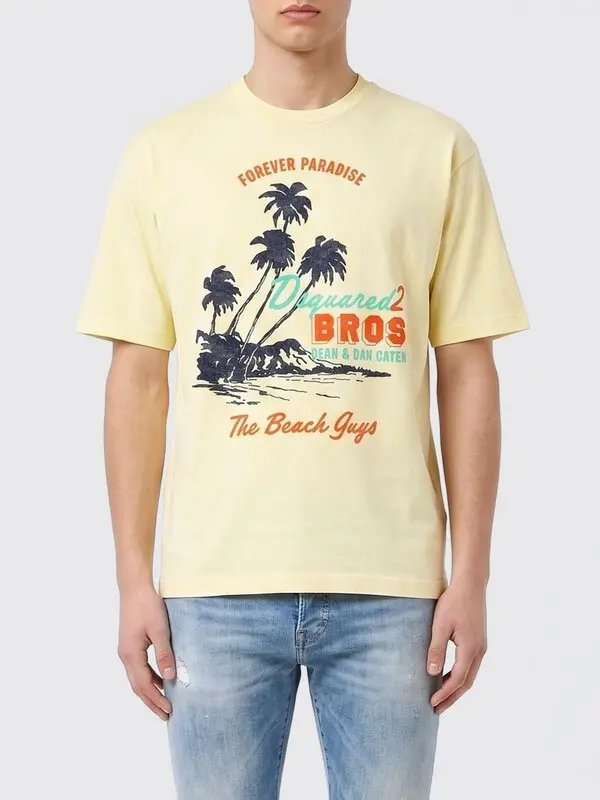 Dsquared2 Cotton T-shirt With Logo - Yellow