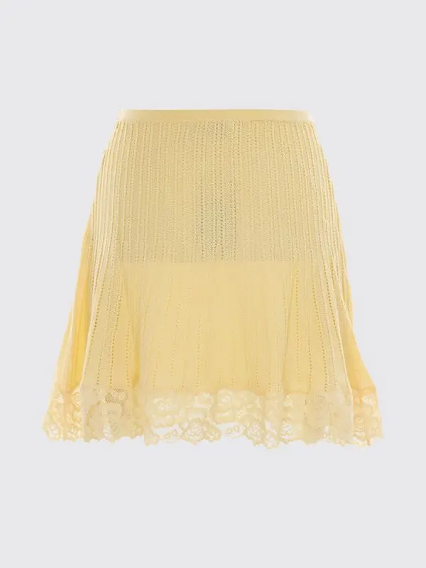 SELF-PORTRAIT Viscose Knit And Lace Skirt
