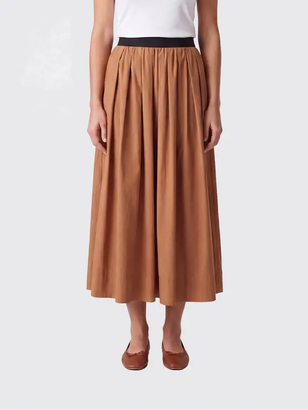 TELA Cotton Pleated Midi Skirt