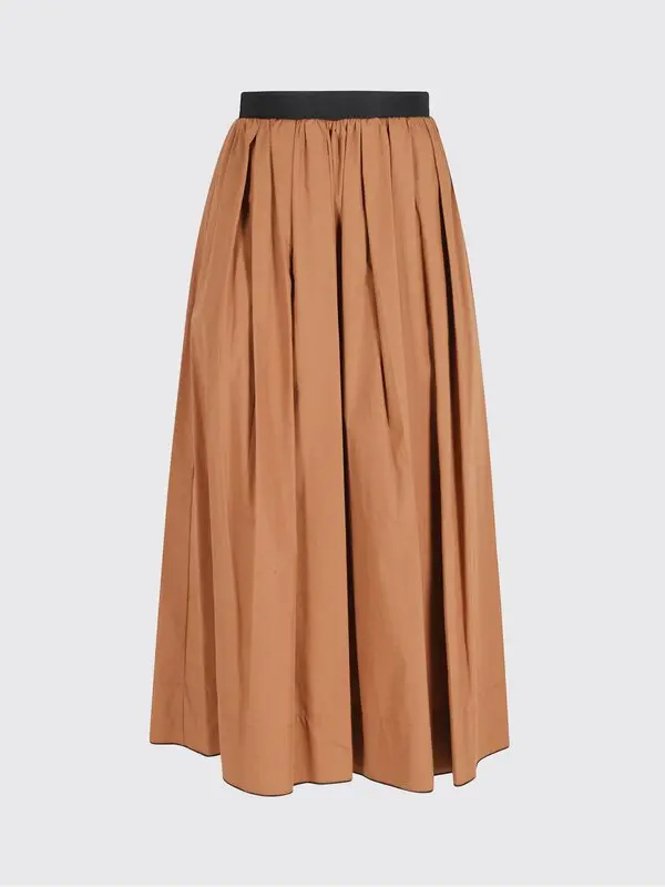 TELA Cotton Pleated Midi Skirt