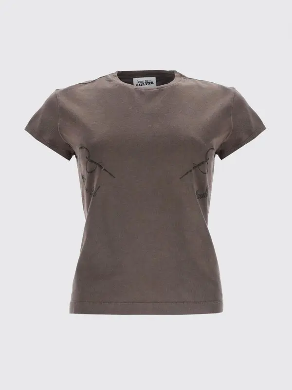JEAN PAUL GAULTIER Organic Cotton Graphic Print T-shirt - Grey