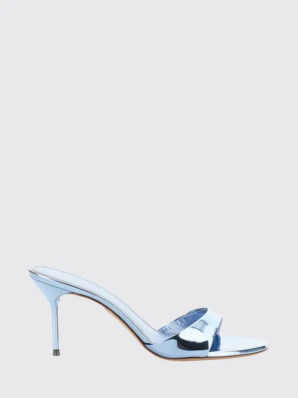 Paris Texas Laminated Leather Lidia Mules - Gnawed Blue