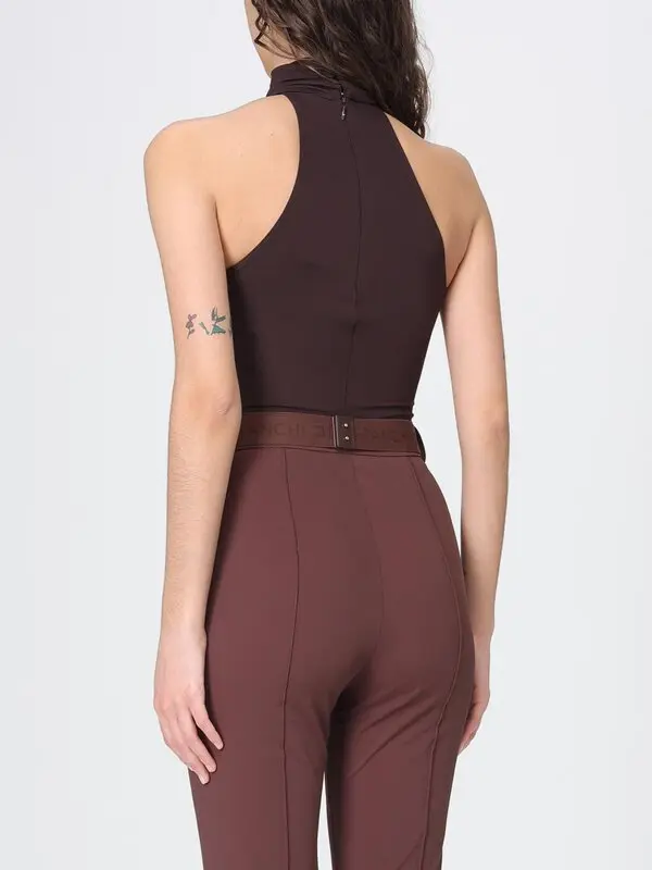 Elisabetta Franchi Cut-out Viscose Bodysuit Top - Brown
