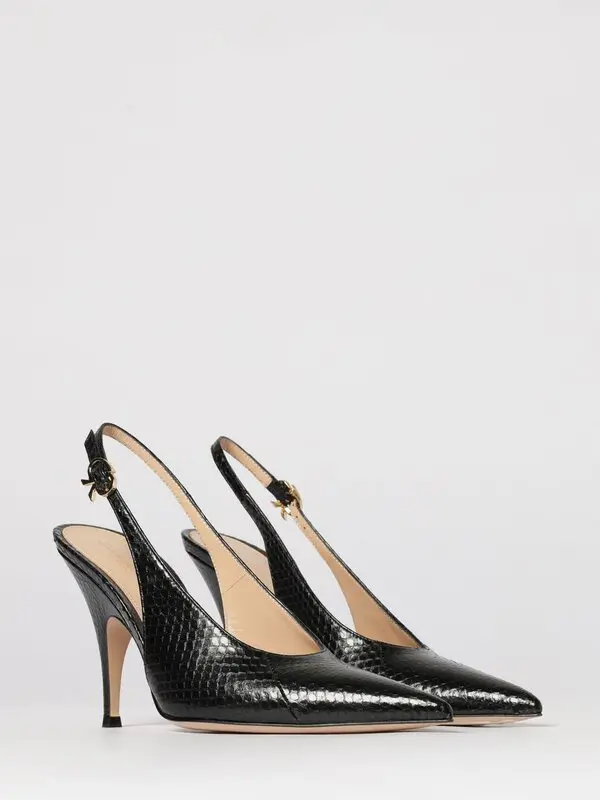 GIANVITO ROSSI Python Print Leather Slingbacks