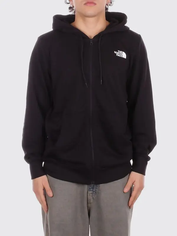 The North Face Cotton Zip Hoodie With Logo - Black