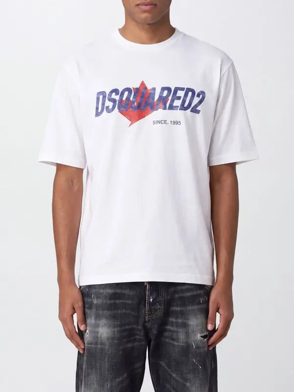 Dsquared2 Cotton T-shirt With Printed Logo And Dropped Shoulders