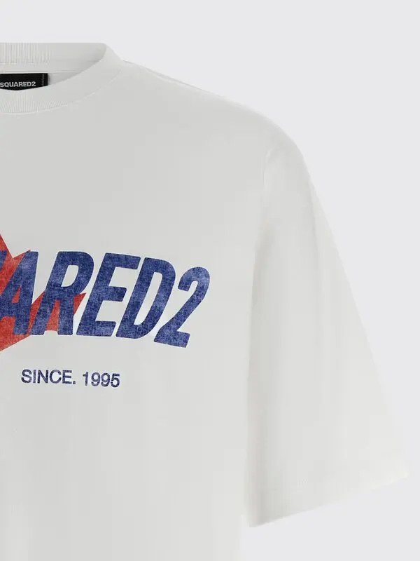 Dsquared2 Cotton T-shirt With Printed Logo And Dropped Shoulders