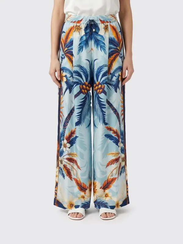 F.R.S FOR RESTLESS SLEEPERS Printed Silk Wide Leg Trousers