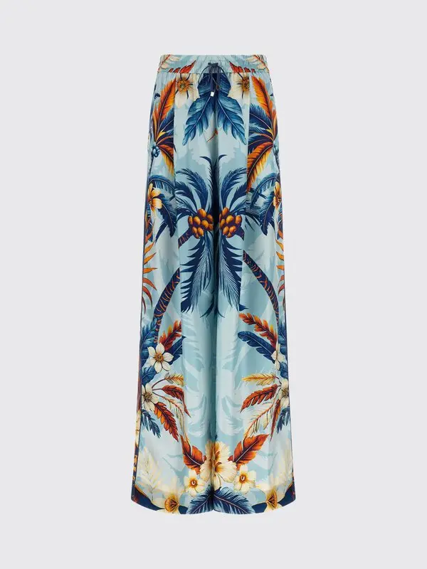 F.R.S FOR RESTLESS SLEEPERS Printed Silk Wide Leg Trousers