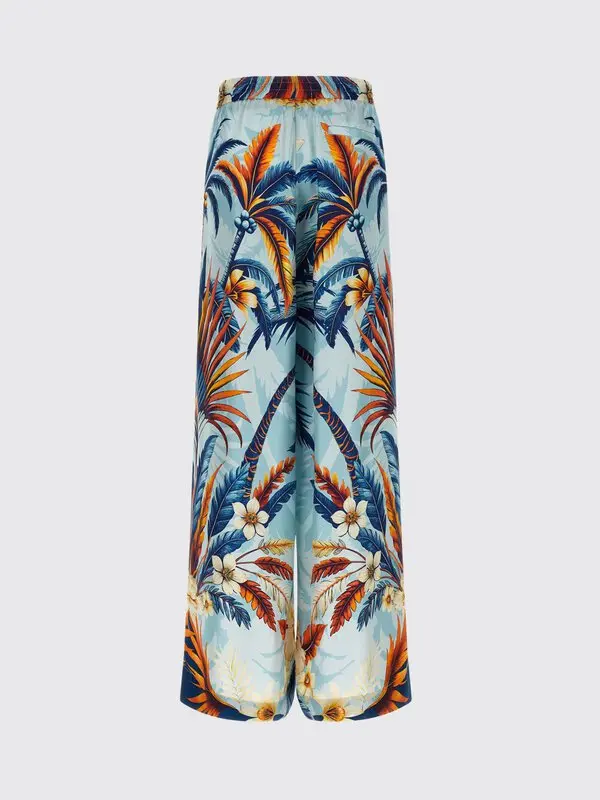 F.R.S FOR RESTLESS SLEEPERS Printed Silk Wide Leg Trousers