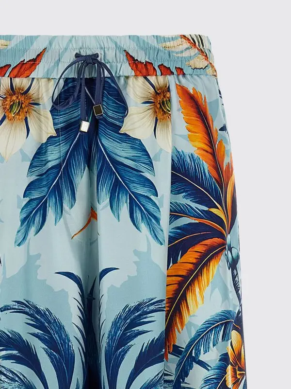 F.R.S FOR RESTLESS SLEEPERS Printed Silk Wide Leg Trousers