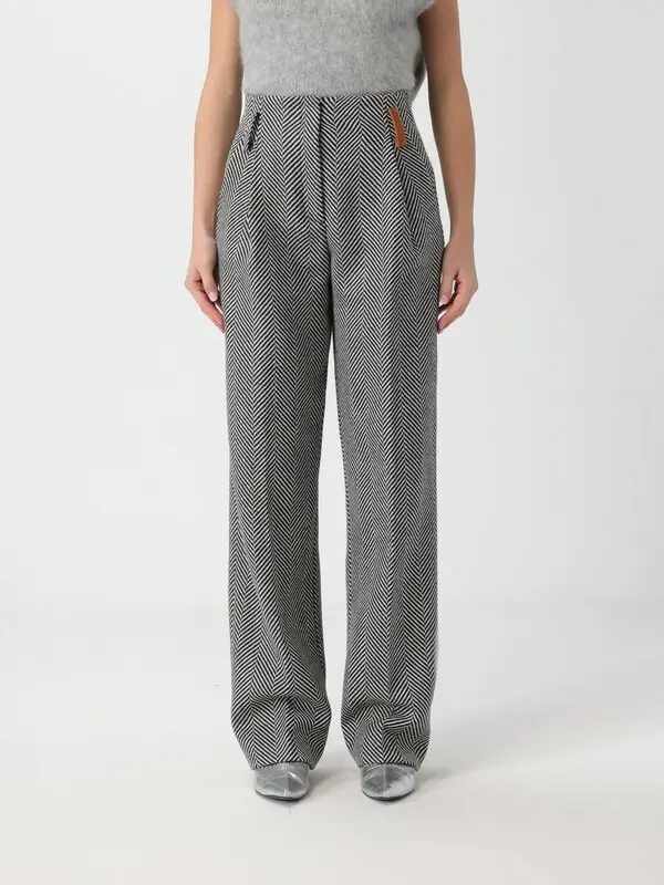 FORTE_FORTE Herringbone Wide-leg Trousers