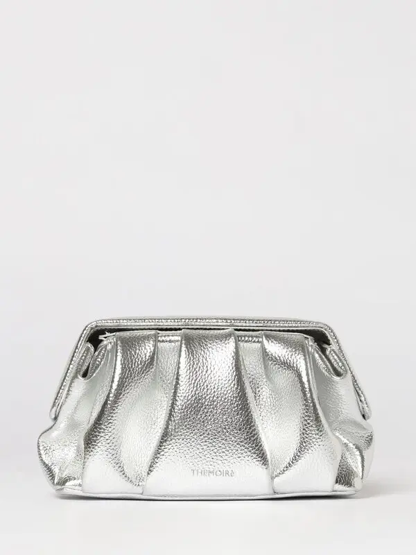 THEMOIRE Laminated Vegan Leather Clutch - Silver