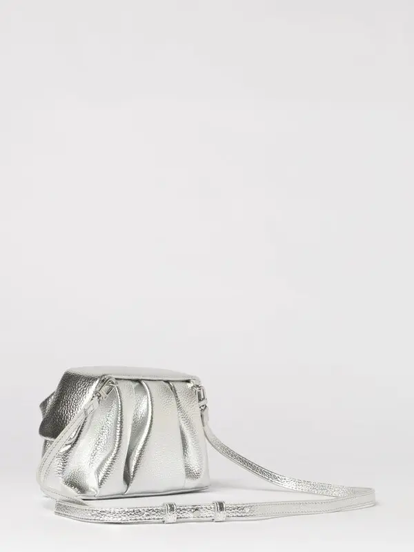 THEMOIRE Laminated Vegan Leather Clutch - Silver