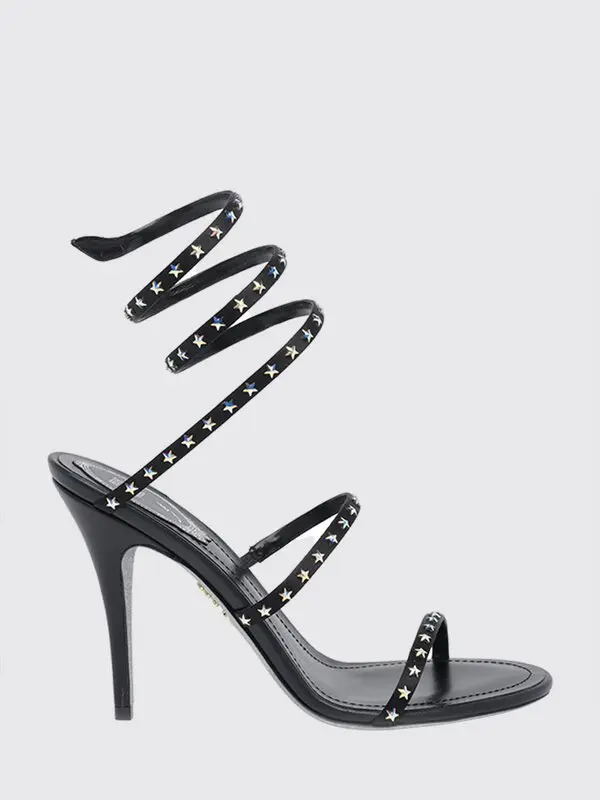 Rene Caovilla Star Embellished Leather Spiral Sandals