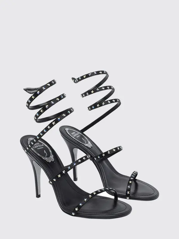 Rene Caovilla Star Embellished Leather Spiral Sandals
