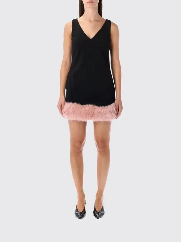 SELF-PORTRAIT Mini Dress With Fur Trim