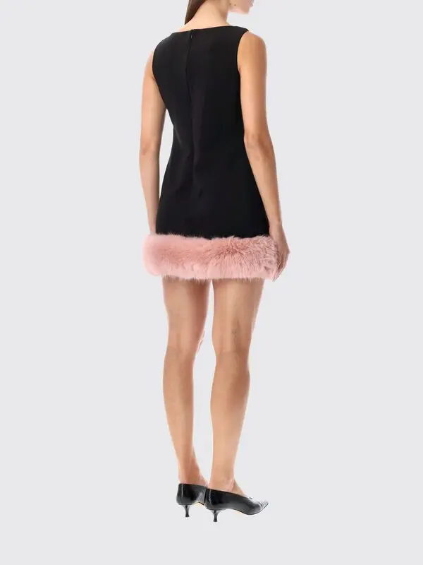 SELF-PORTRAIT Mini Dress With Fur Trim