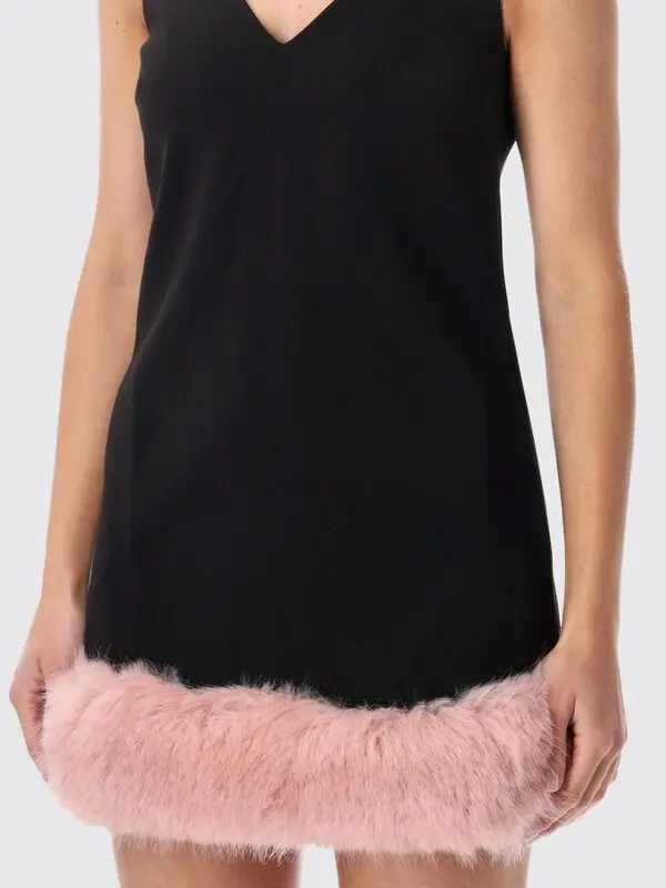 SELF-PORTRAIT Mini Dress With Fur Trim