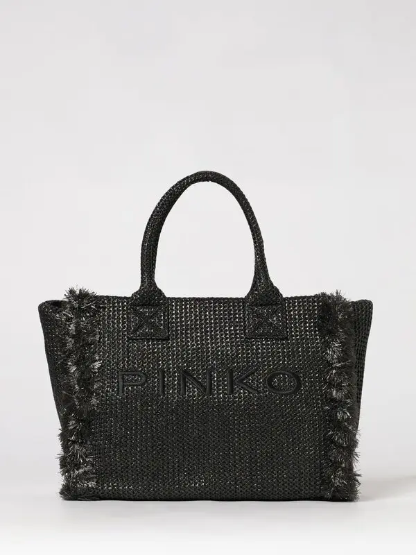 Pinko Tote Bag With Fringe Detail - Black