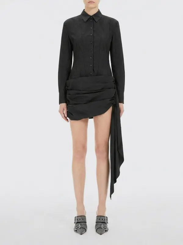 Giuseppe Di Morabito Cotton Shirtdress With Asymmetrical Detailing - Black