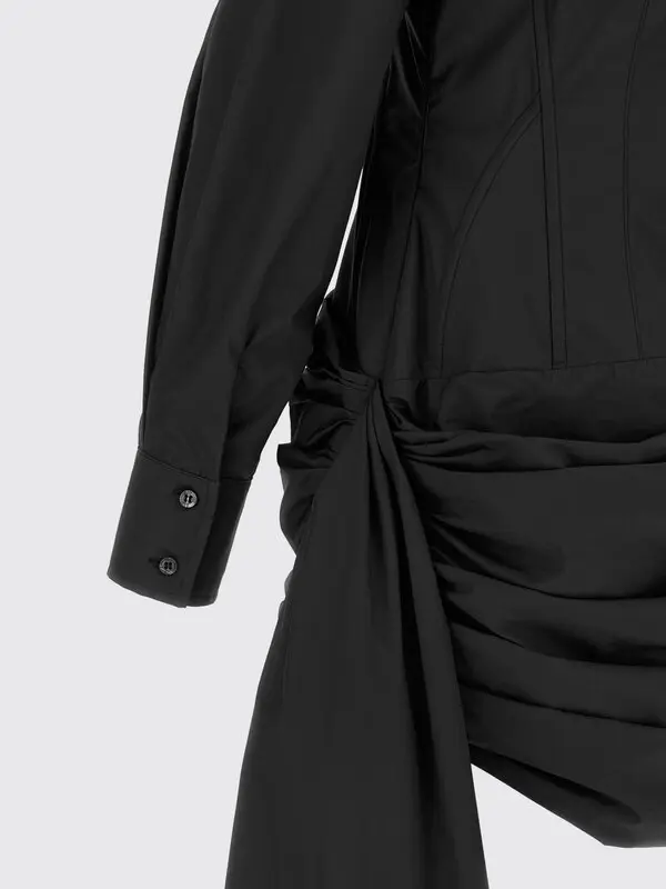 Giuseppe Di Morabito Cotton Shirtdress With Asymmetrical Detailing - Black