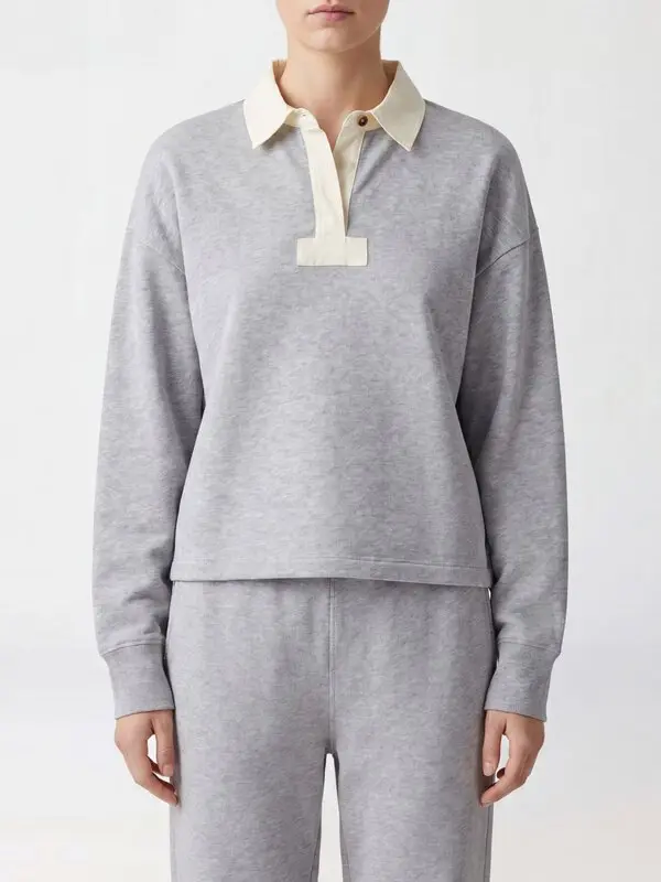 RAG&BONE Long-sleeved Cotton-blend Polo Shirt With Dropped Shoulders