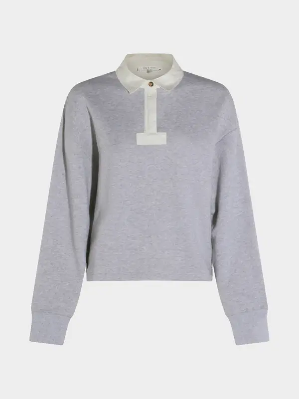 RAG&BONE Long-sleeved Cotton-blend Polo Shirt With Dropped Shoulders